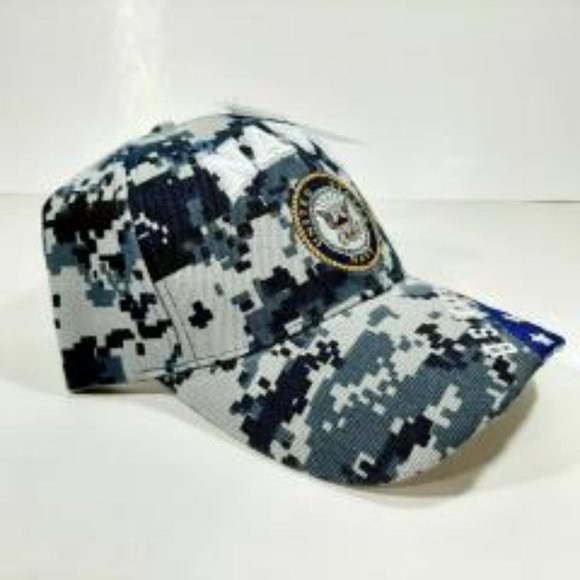 Accessories | Us Navy Emblem Hat Usa Flag On Brim Side Acu Digital Camo ...